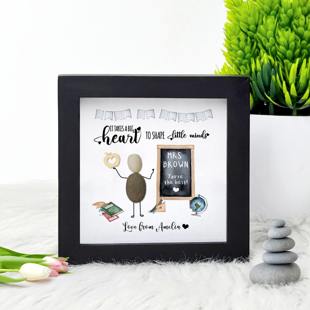 Personalized Teacher Pebble Frame, Teacher Gift Frame, Thank You ...