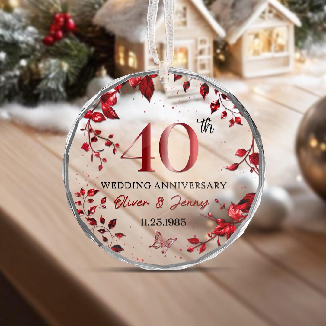 Personalized Ruby Anniversary Ornament: 40th Wedding Keepsake Gift - Etsy