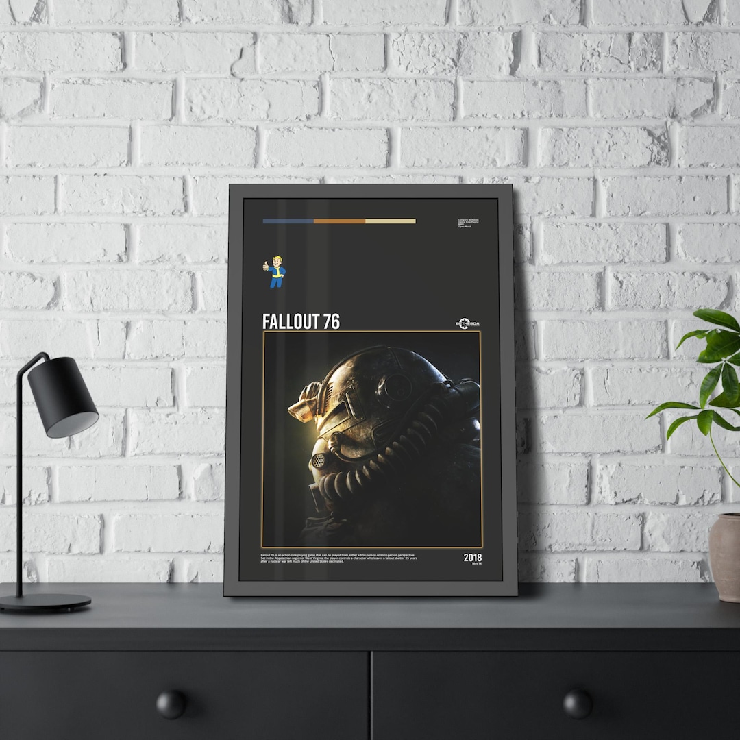 Fallout 76 Poster, Gaming Poster, Man Cave Decor, Gamer Gift, Fallout ...