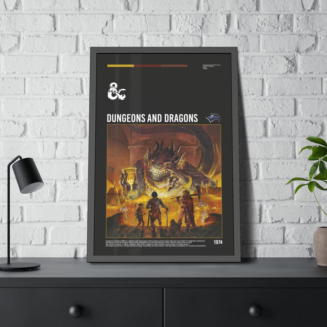 Dungeons and Dragons Poster Video Game Wall Art Gamer Gift Gaming Room ...