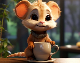 Coffee Art of Fantasy Characters Drinking Coffee. Great Gift Idea for ...