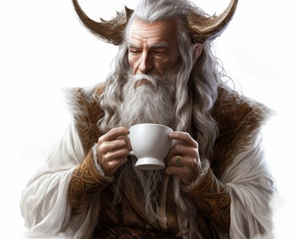 Coffee Art of Fantasy Characters Drinking Coffee. Great Gift - Etsy