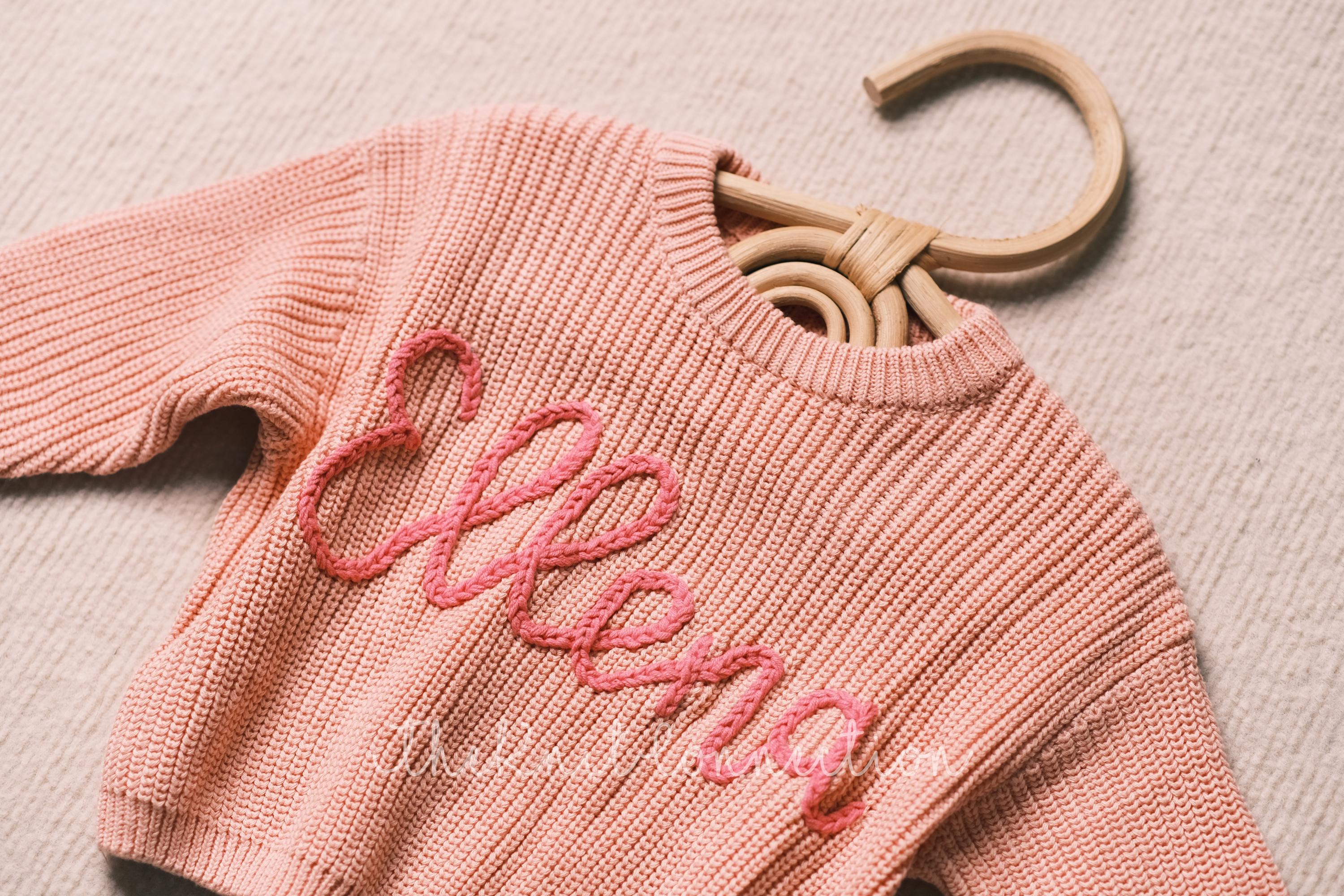Custom Baby Name Sweater: Embroidered Knit Sweatshirt for Toddlers ...