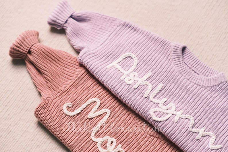 Baby Girl's Custom Knit Sweater: Unique Embroidery and Monogram – A ...