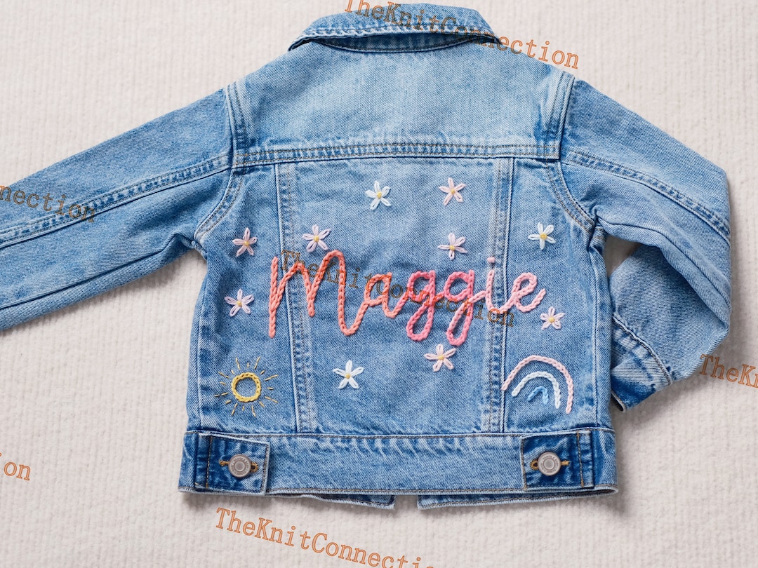Personalized Baby Denim Jacket: Custom Embroidered Name Jean Jacket - Etsy