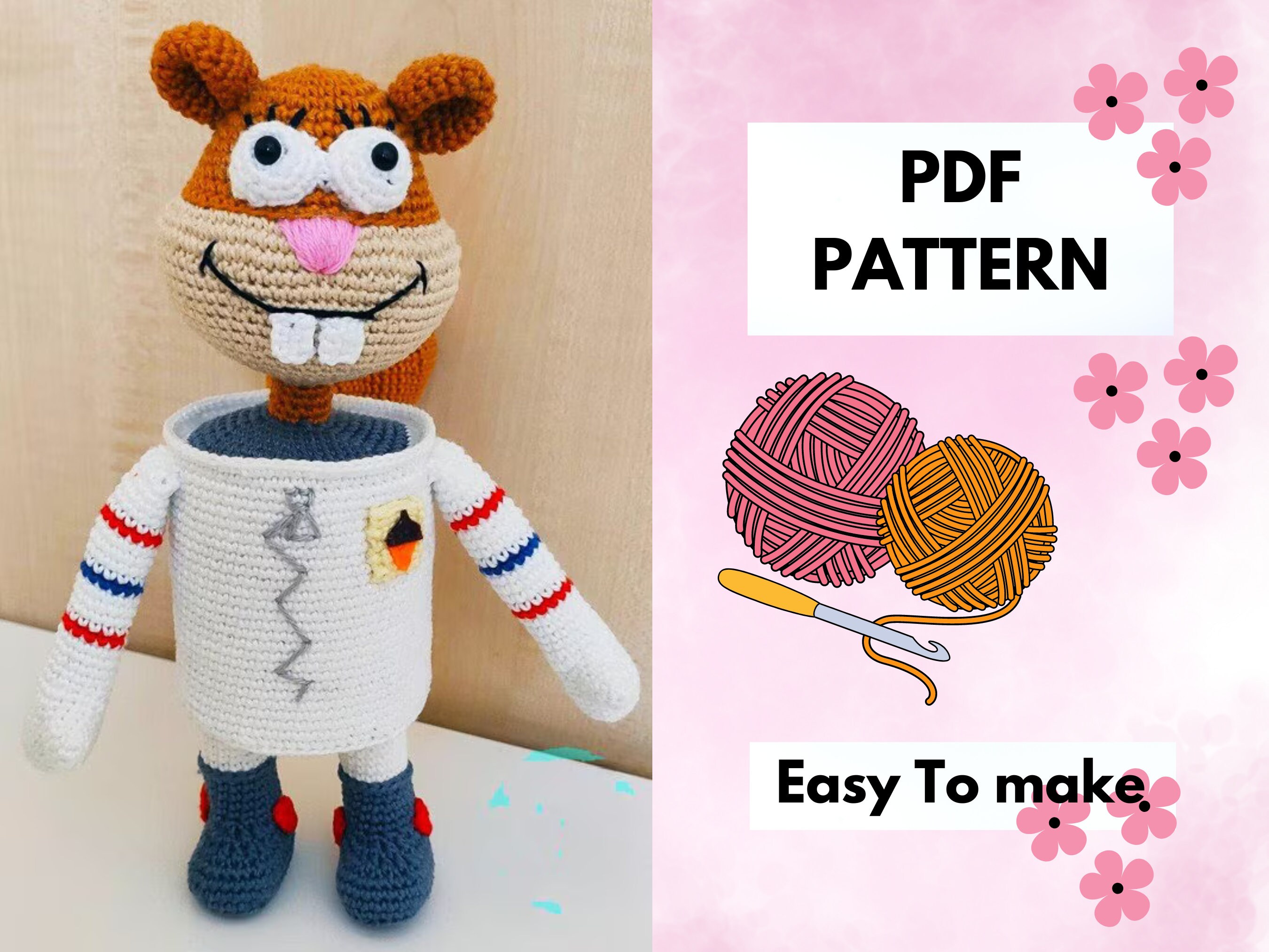 Sandy Cheeks: Crochet Squirrel Amigurumi for Animal Lovers [english ...