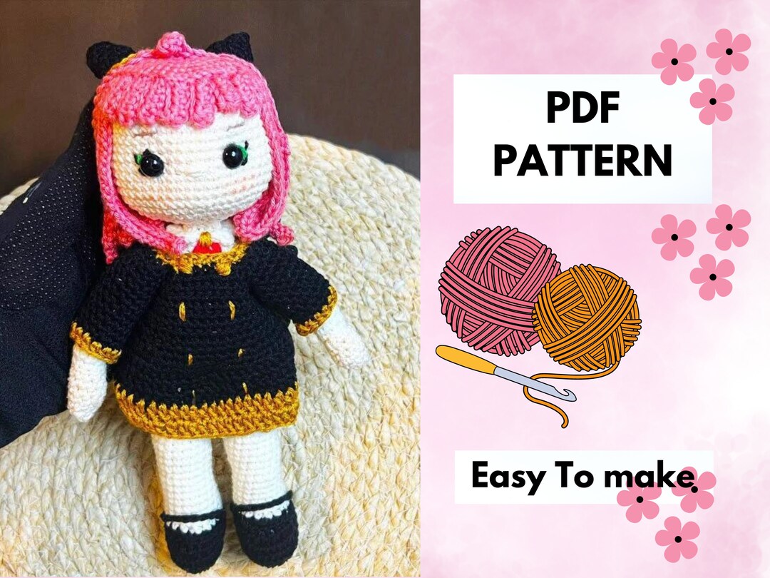 Crochet Doll Anya Amigurumi Pattern [english-french] - Etsy