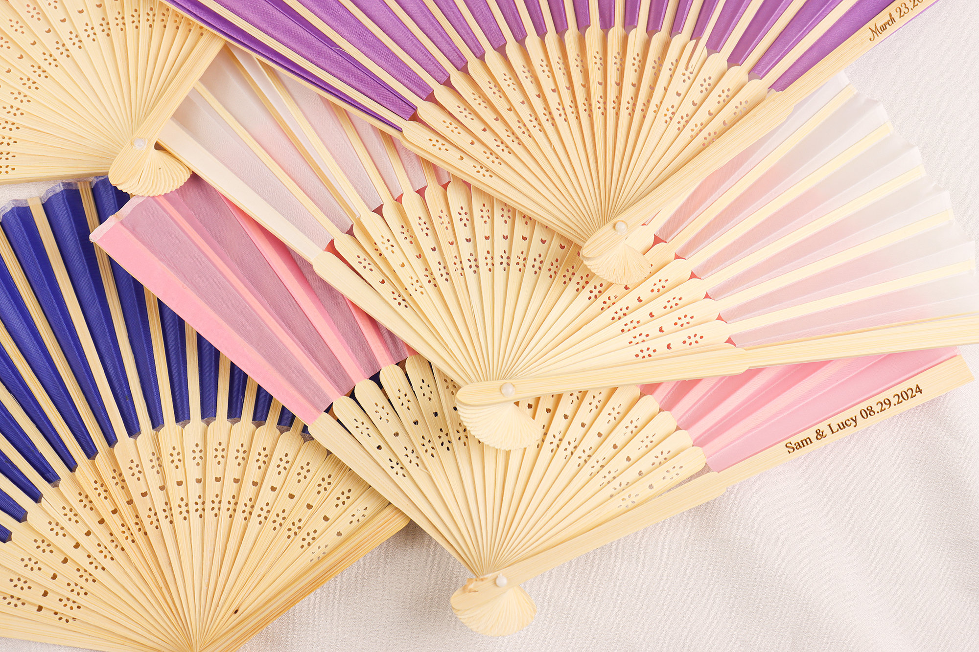 Personalized Custom Frabic Fans Bulk Wedding Party Favors Gifts for ...