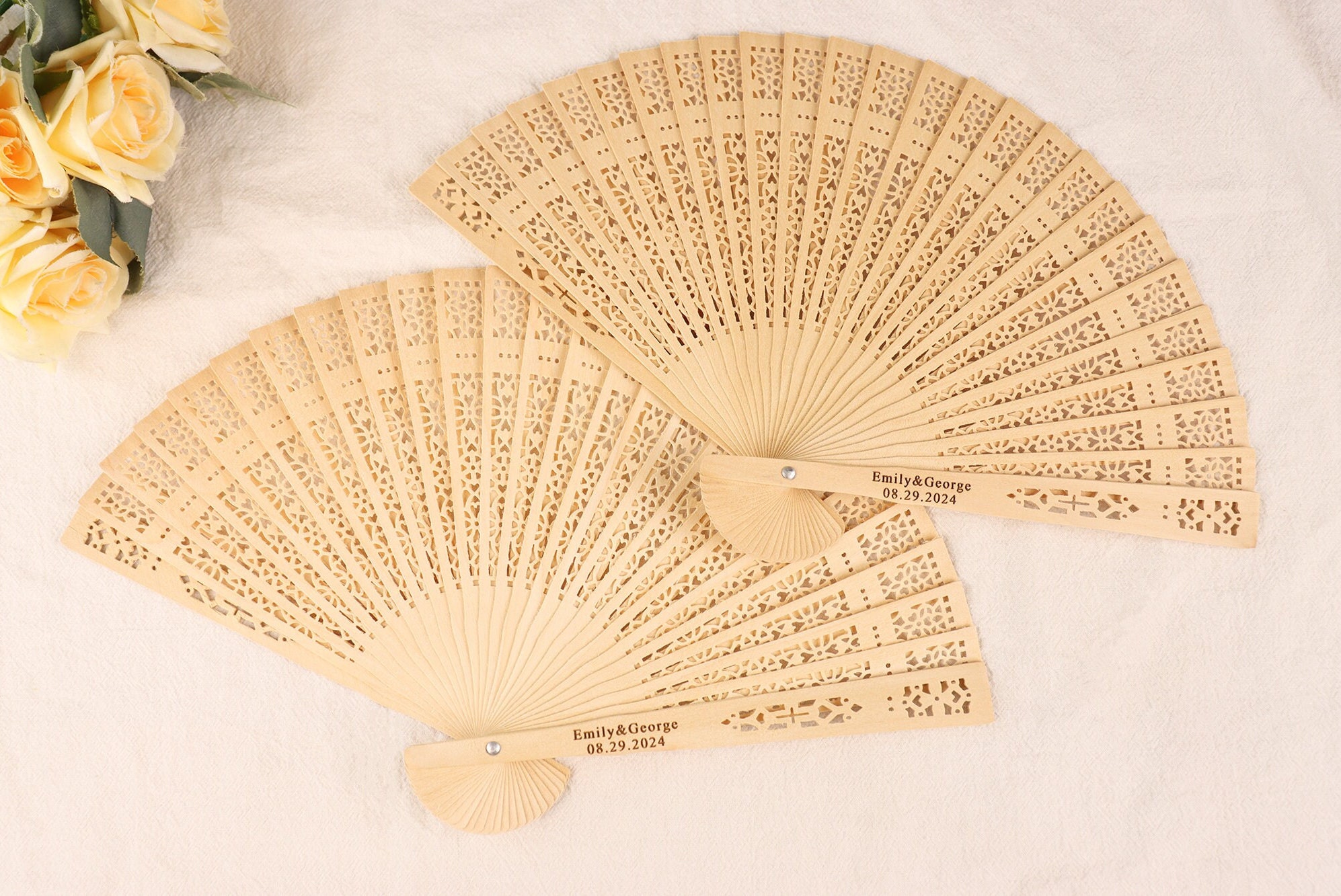 Bulk Personalized Wedding Fans, Wedding Favors, for Guests Custom Hand ...