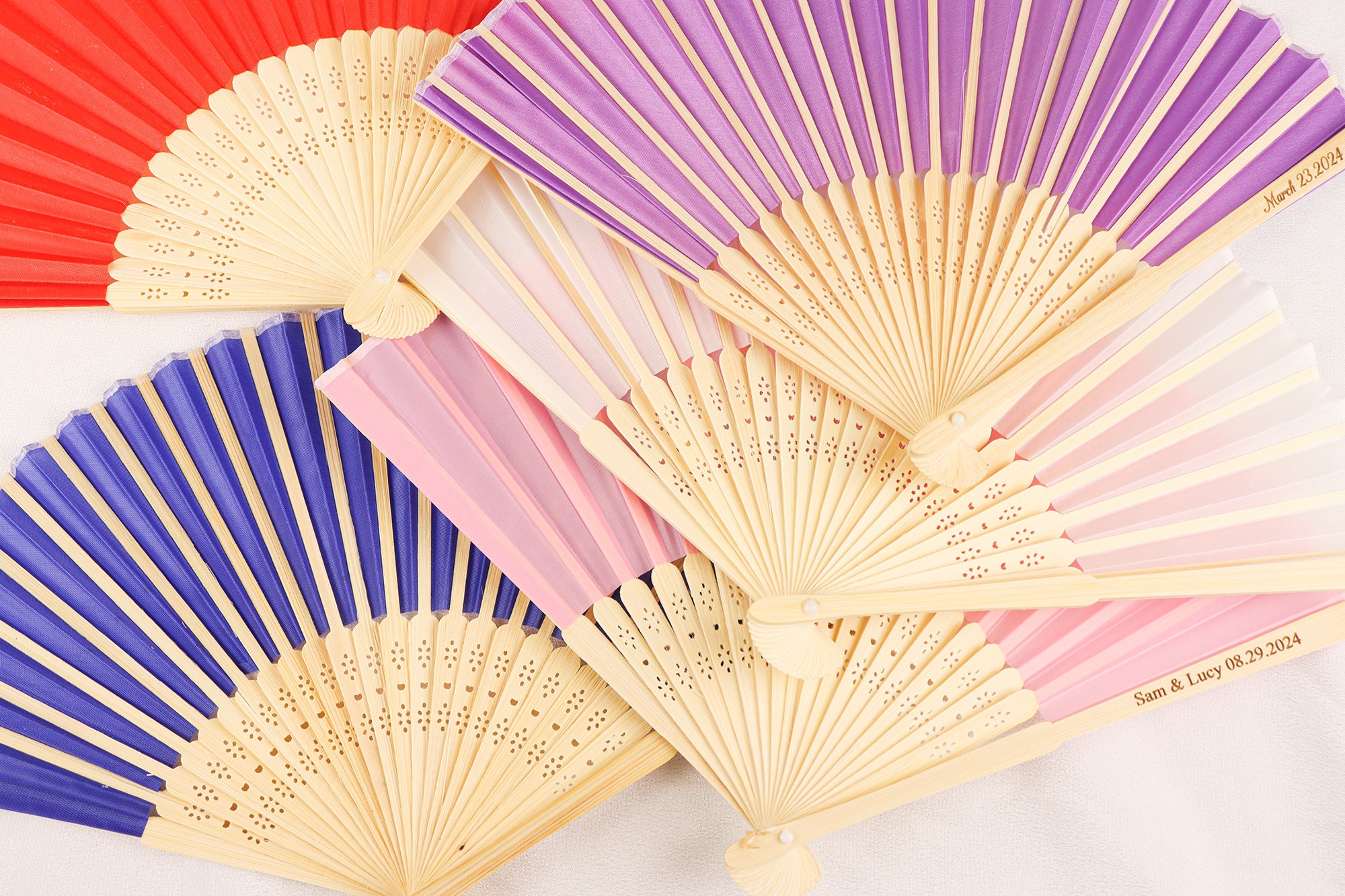 Personalized Custom Frabic Fans Bulk Wedding Party Favors Gifts for ...