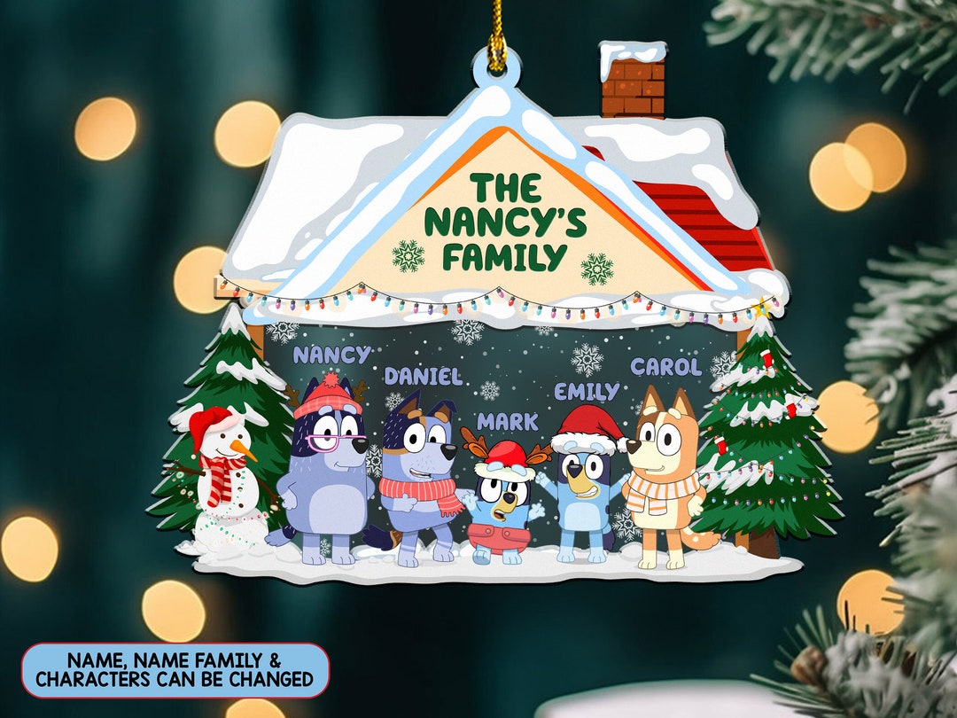 Christmas Bluey Family Ornament Christmas Family Bluey - Etsy