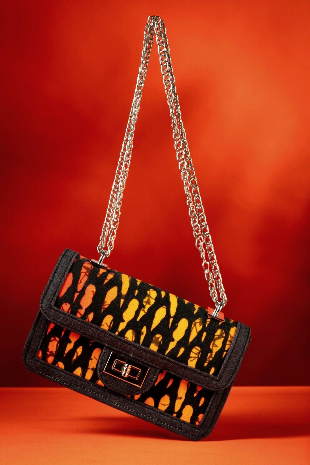 Ichaka – African Print X Denim Handbag - Etsy