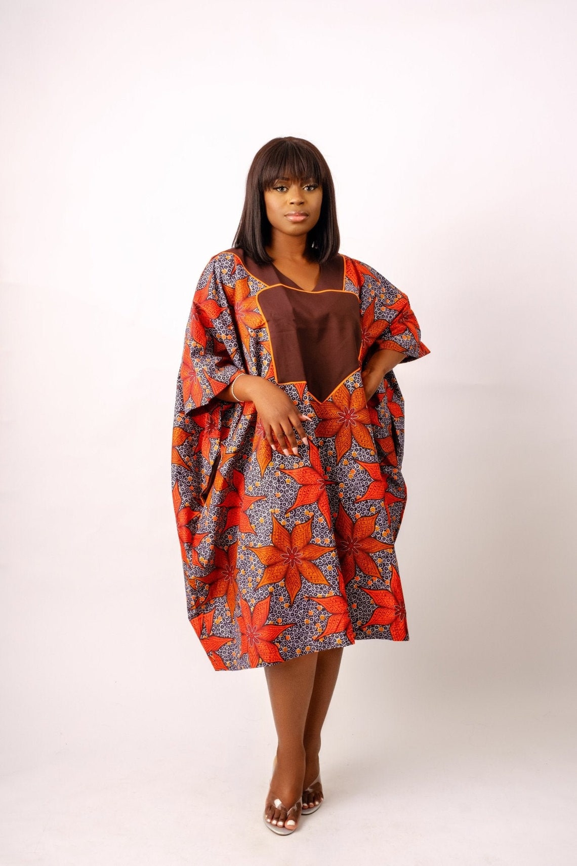 Bamaya - African Print Agbada Dress - Etsy