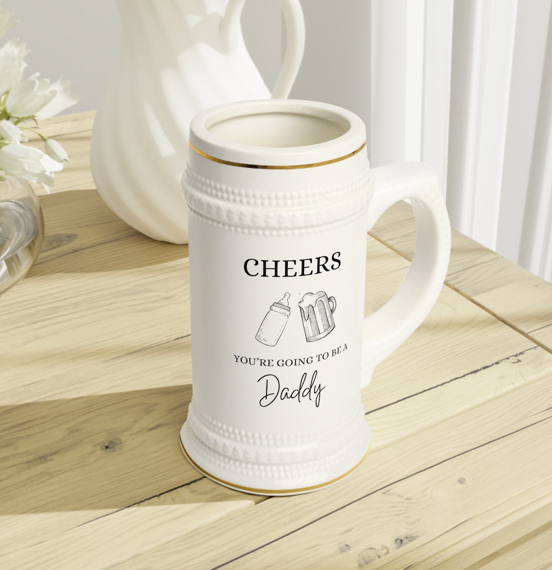 New Dad Beer Stein Cheers to Fatherhood Baby Bottle & Beer Cheers ...