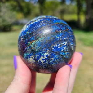 Azurite, Malachite, and Chrysocolla Sphere 66.4mm, Has One Small Druzy ...