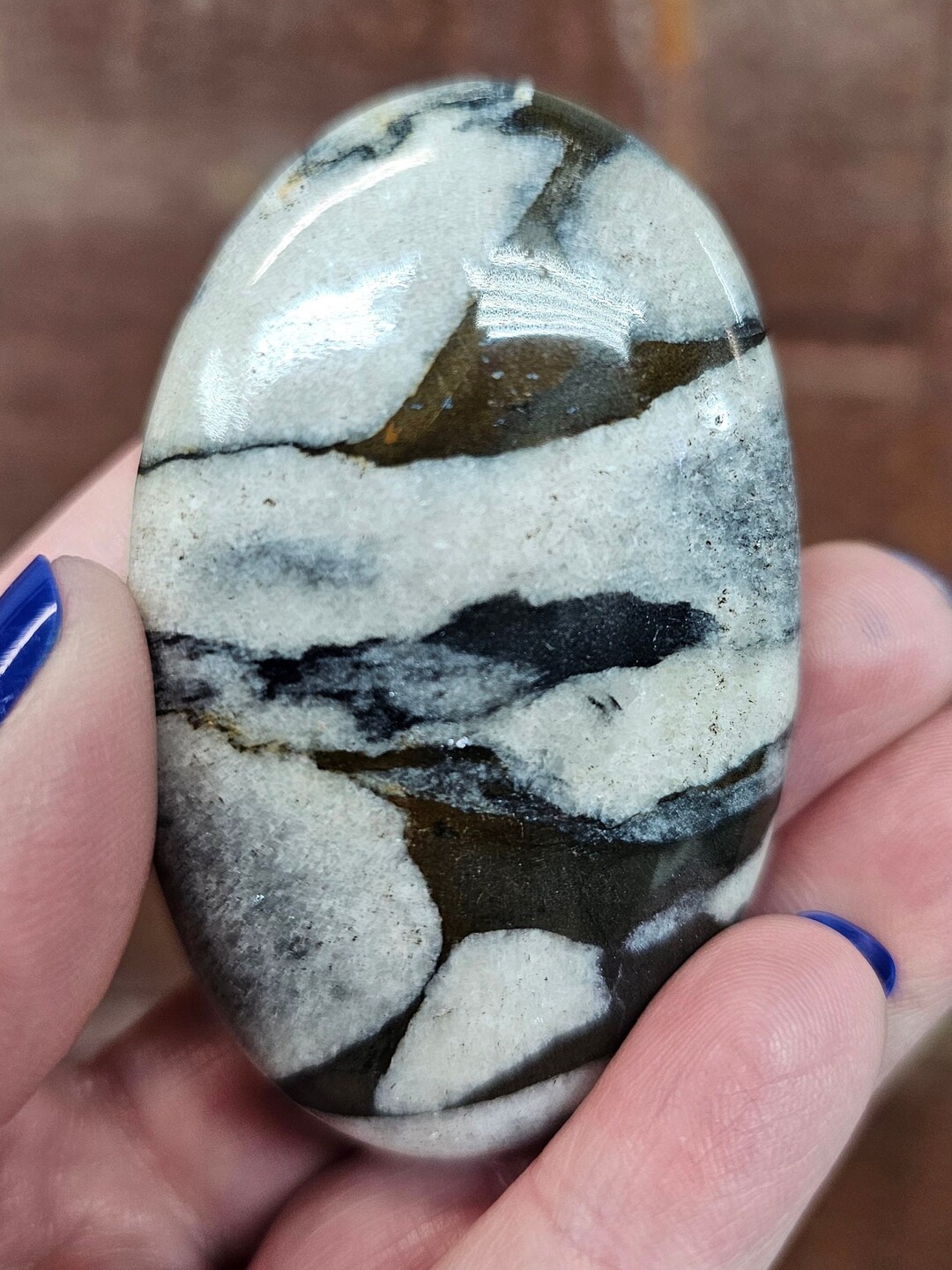 Shell Jasper Palm Stone - Etsy
