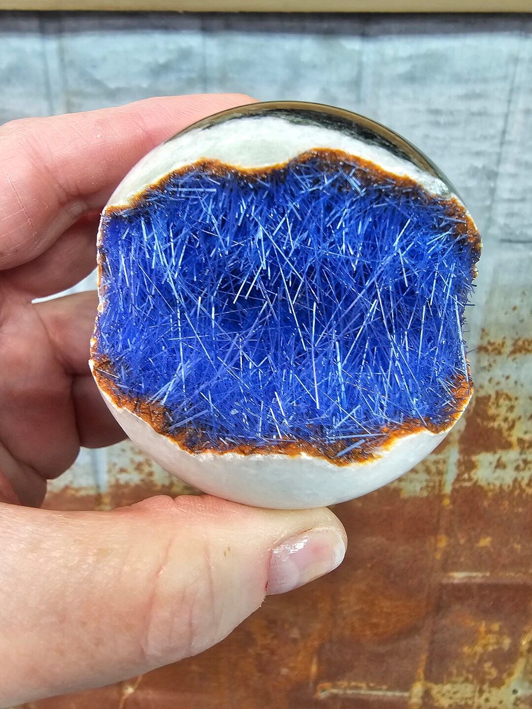 Magnesite Geothite Sphere - Blue (manmade) - Etsy