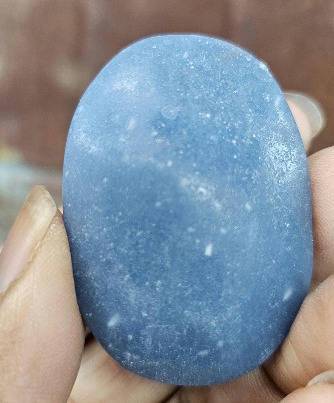 Angelite Palm Stone (unpolished) - Etsy