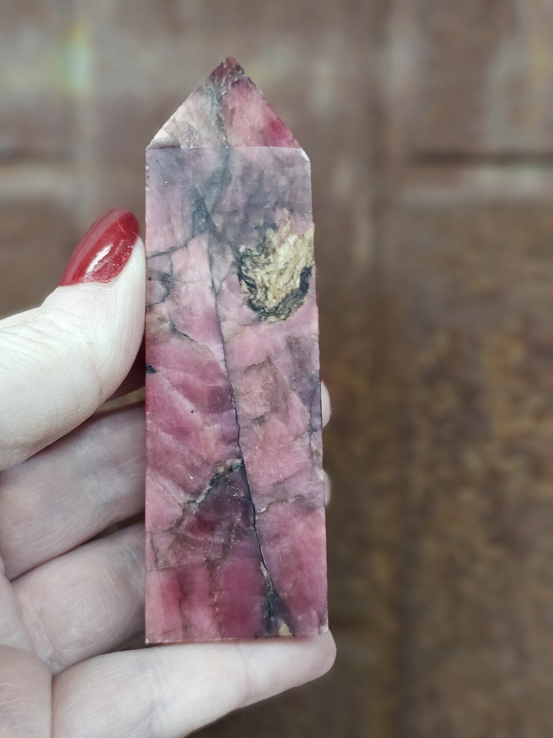 High Quality Rhodonite Tower With Flash (4.25", Slight Lean) - Etsy