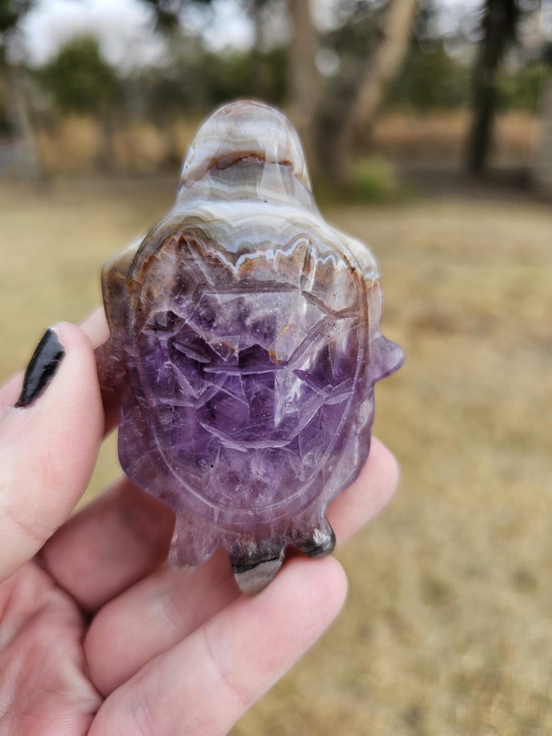 Purple Amethyst Agate Turtle - Etsy