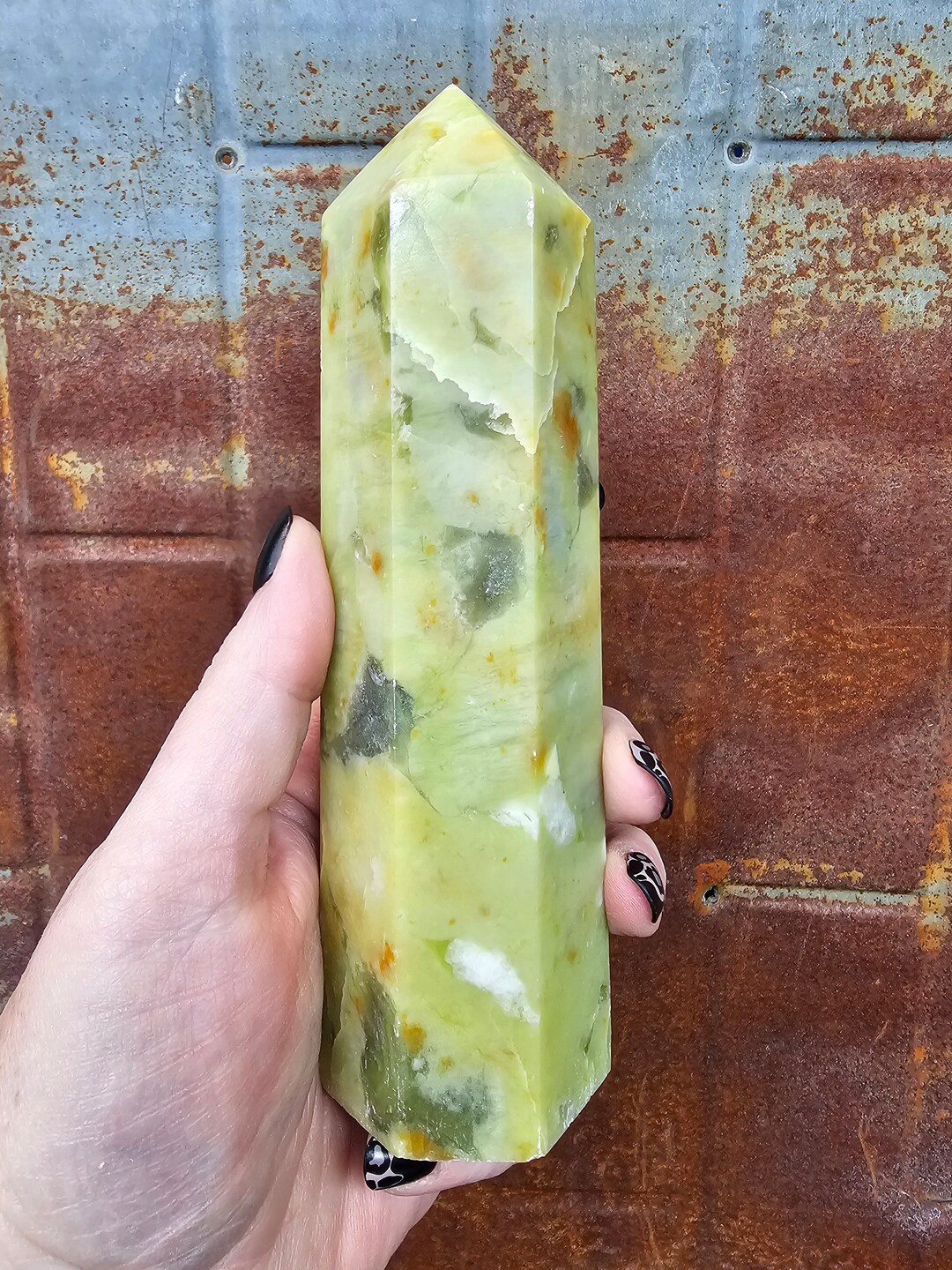 Olive Opal Tower With Mica Inclusions - Etsy