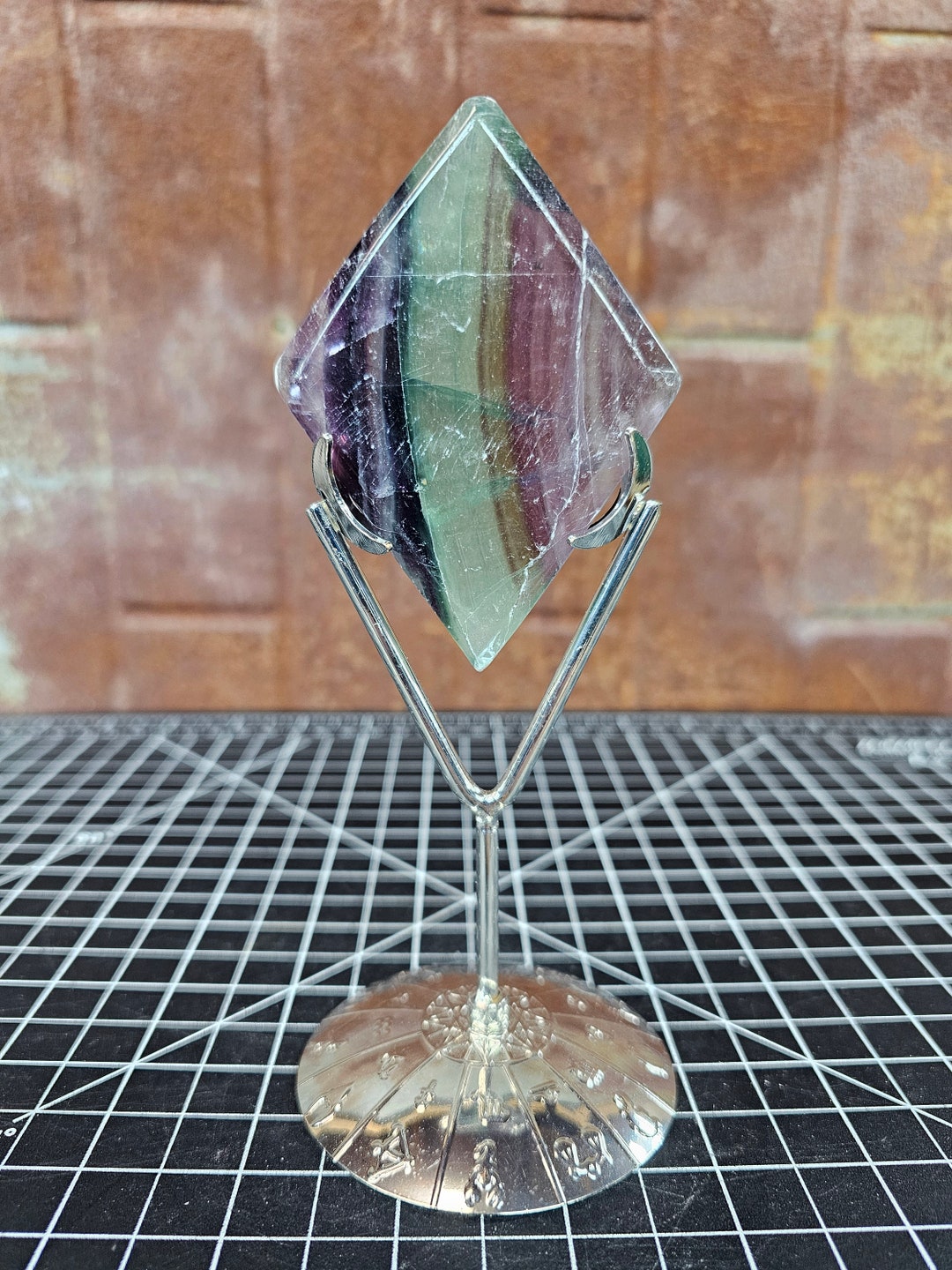 Fluorite Diamond and Stand - Etsy