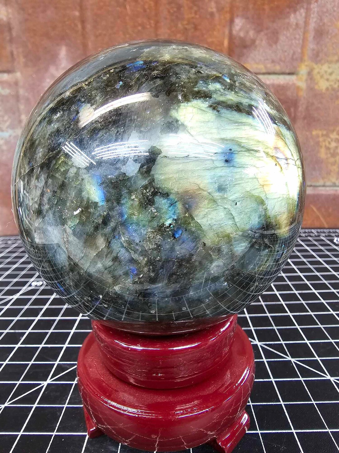 High Flash Labradorite Sphere and Holder - Etsy