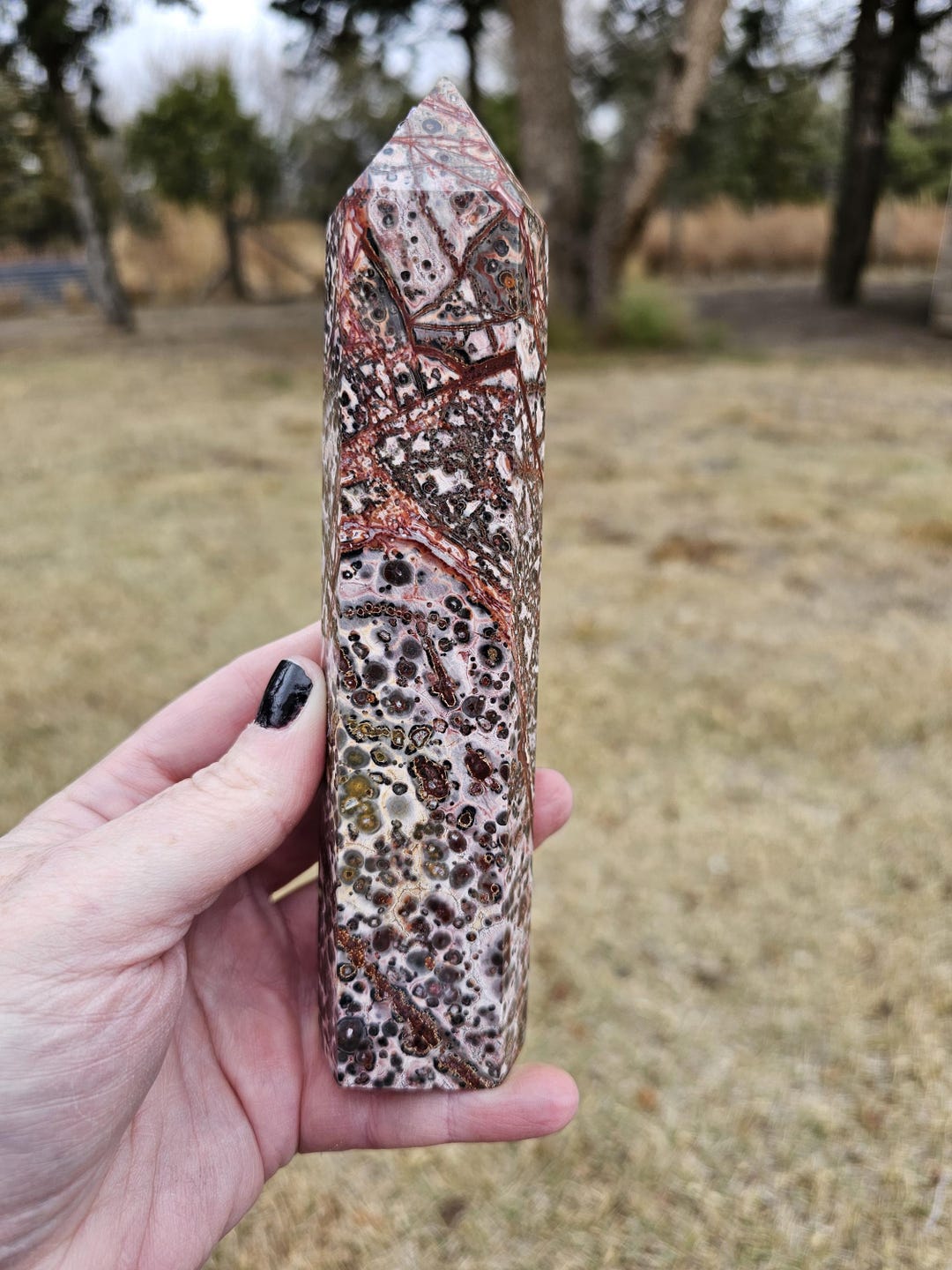 Pink Leopard Jasper Tower 7.25 - Etsy