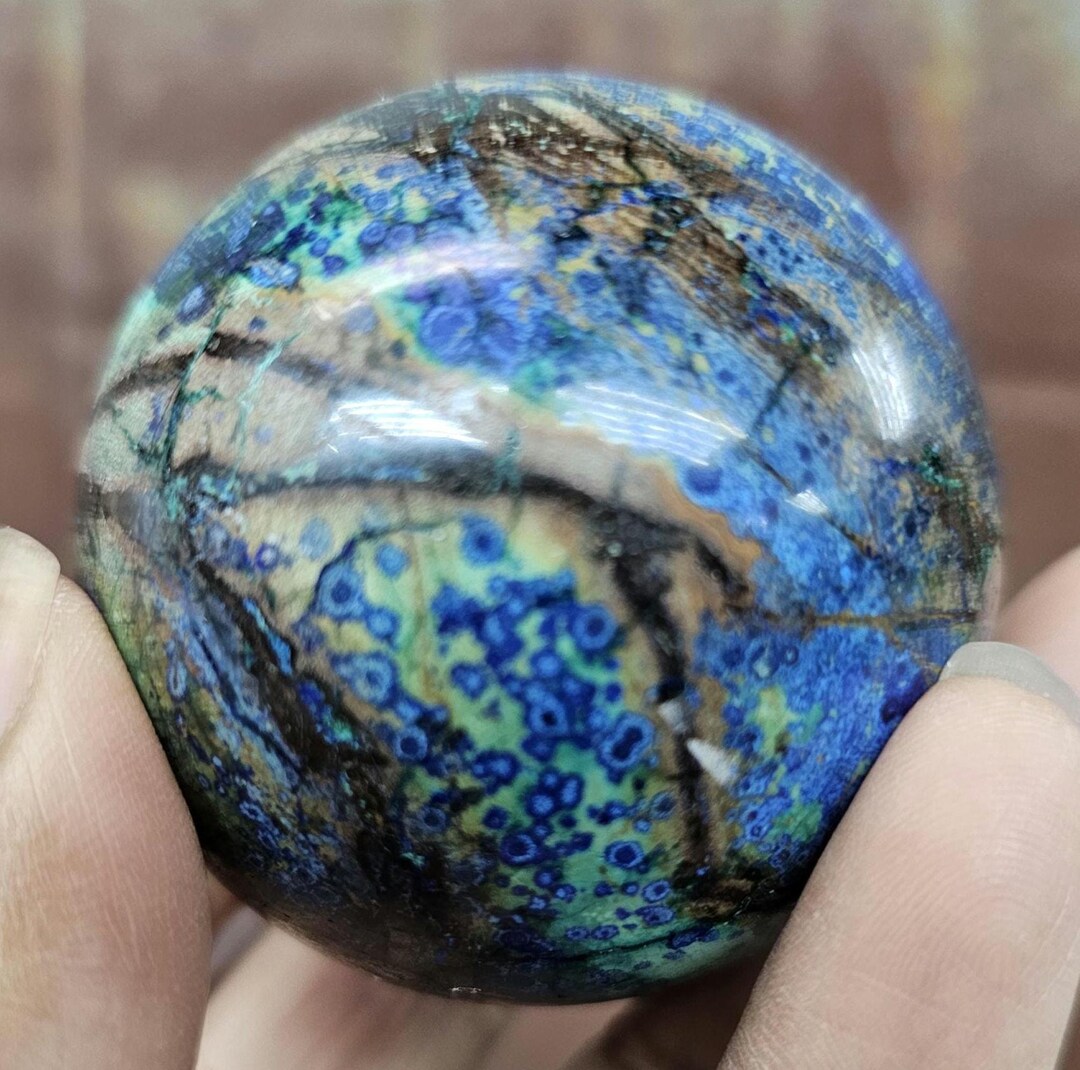 Azurite, Malachite, and Chrysocolla Sphere (59mm) - Etsy