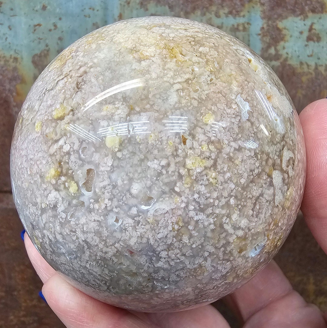 Pink Moss Agate Sphere - Etsy