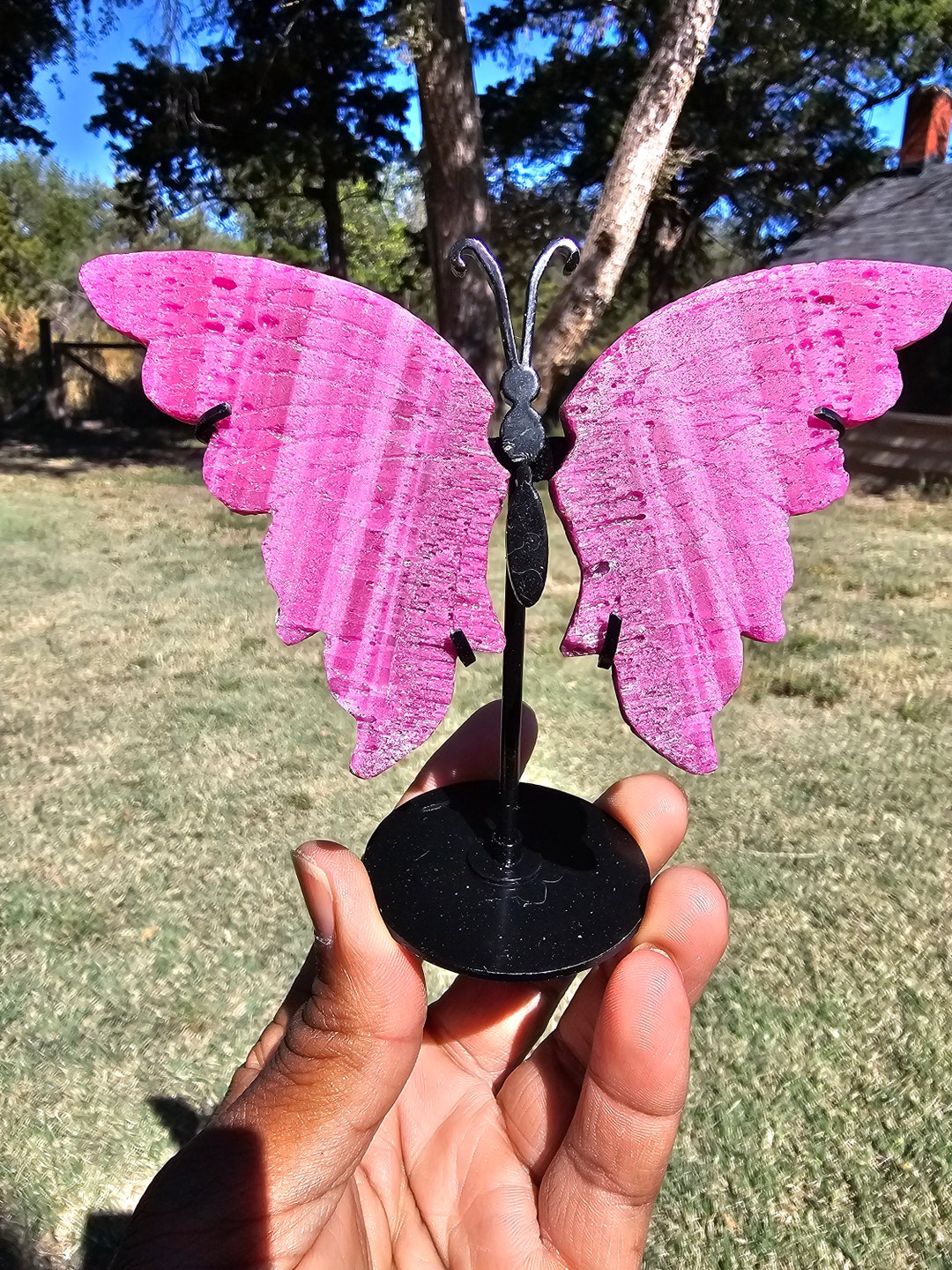 Honeycomb Ruby Butterfly Wings and Stand (manmade) - Etsy