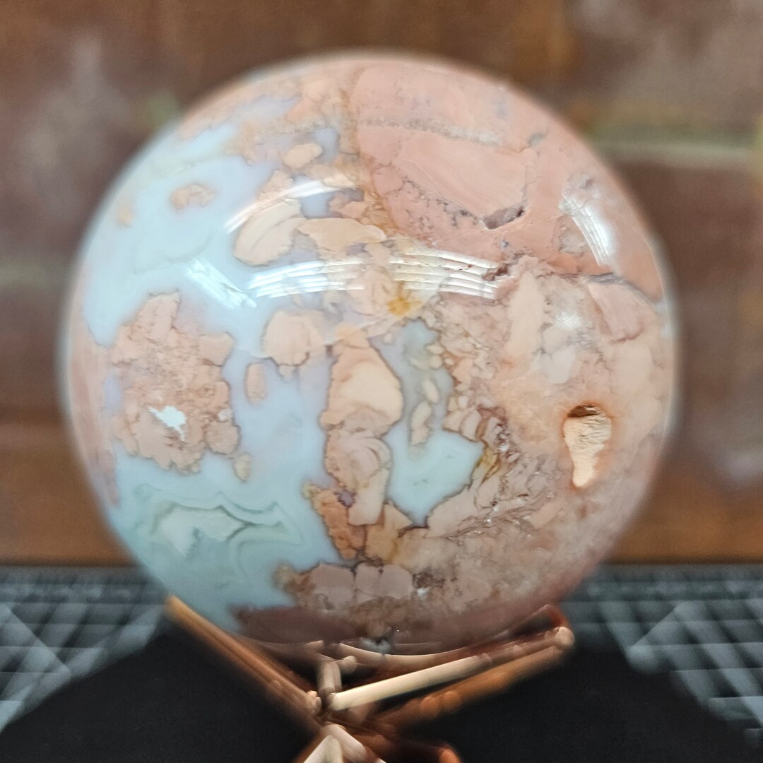 Druzy Pink Petal Agate Sphere - Etsy