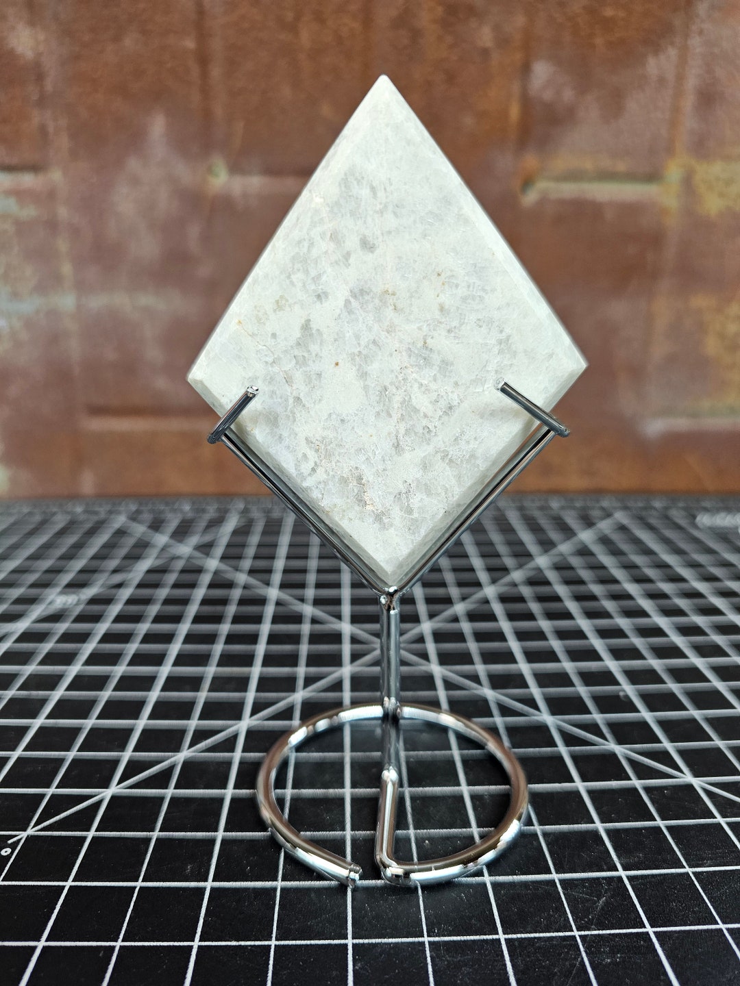 White Mica Diamond and Stand - Etsy