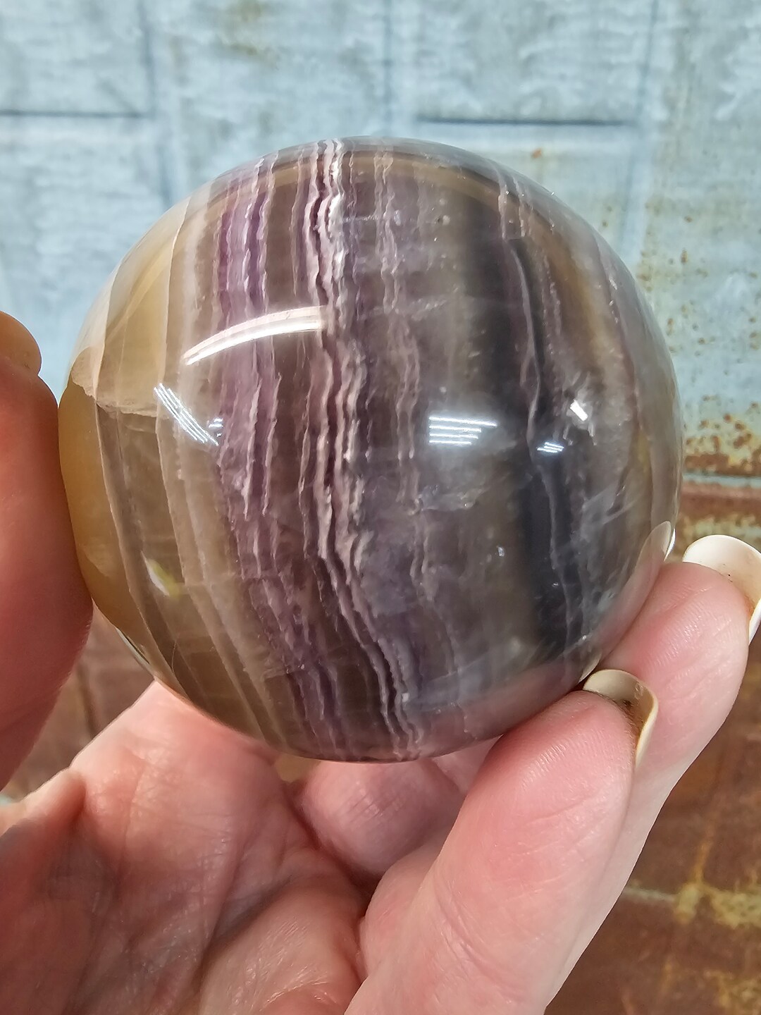 Layered Fluorite Sphere - Etsy