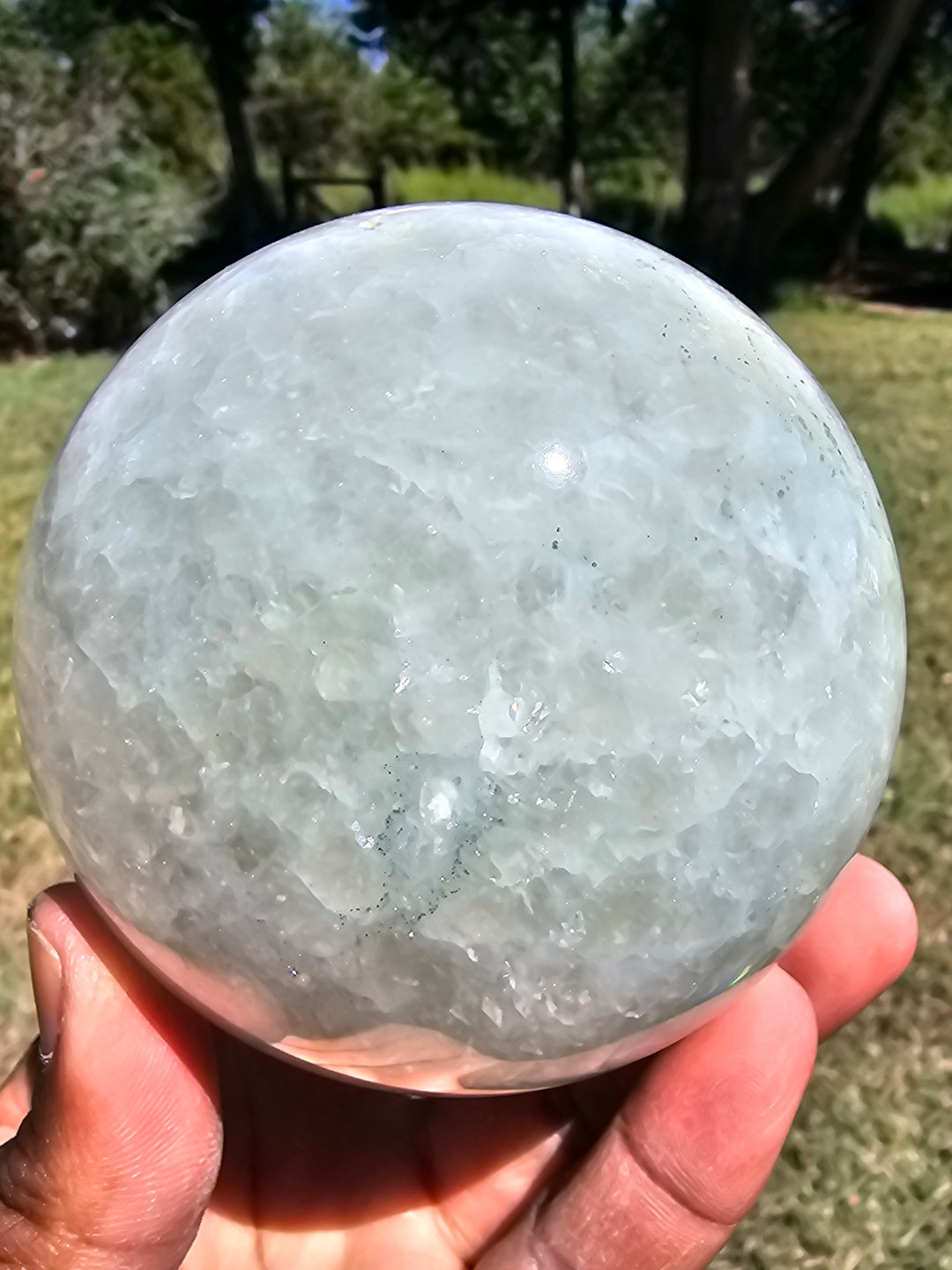 Large White Quartz Sphere With Holder (105.5mm) - Etsy