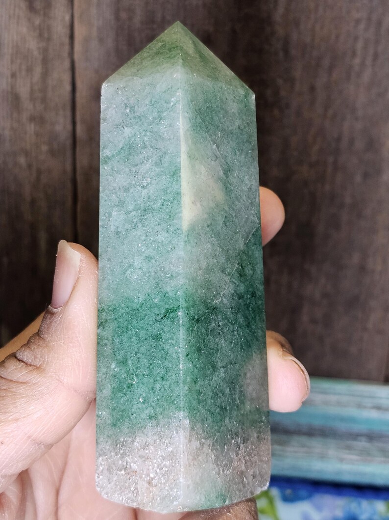Green Strawberry and Quartz Tower (4.75") - Etsy