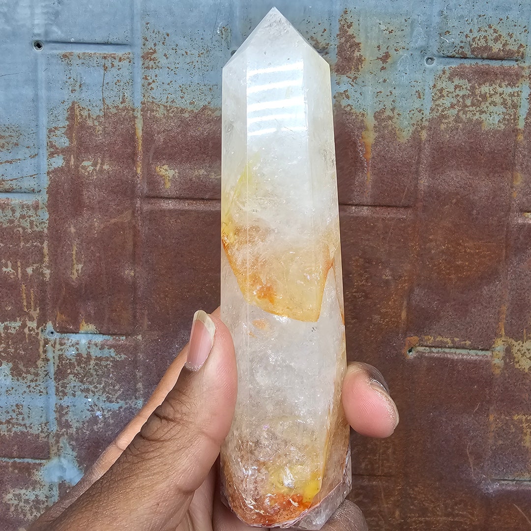 Icy Golden Healer Tower With Lots of Rainbow Inclusions - Etsy