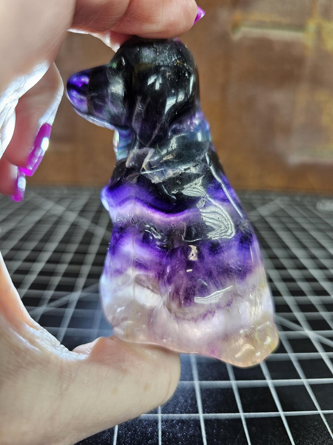 Fluorite Dog only One, 3.25 Tall, Has a Ding - Etsy