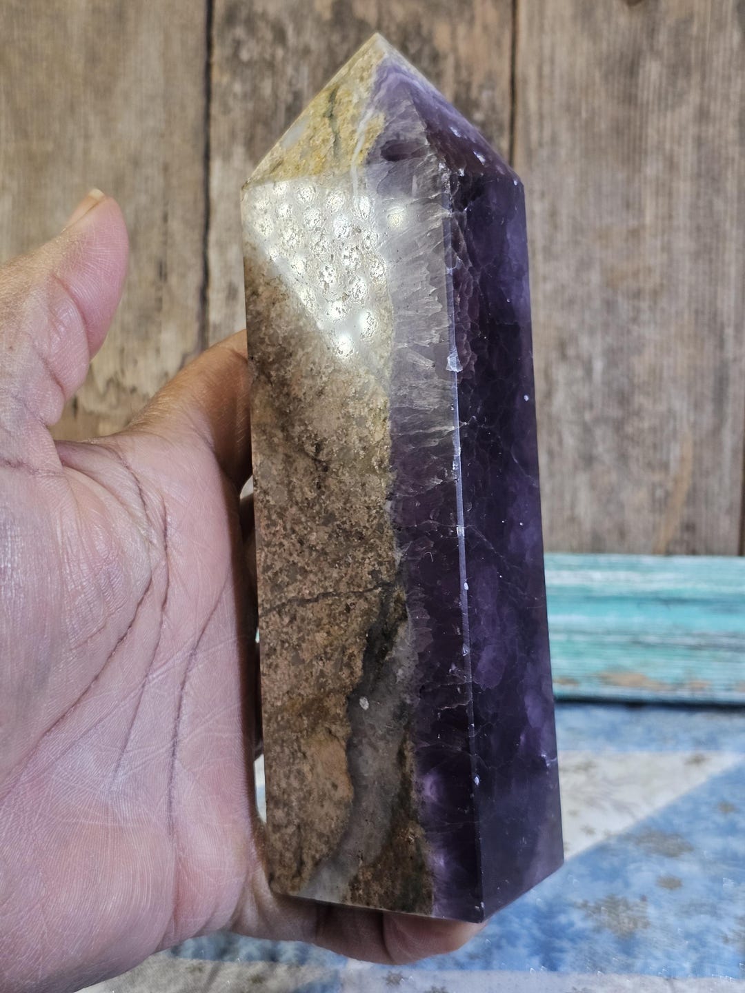 Fluorite Root Tower With Quartz Vein (6.5") - Etsy