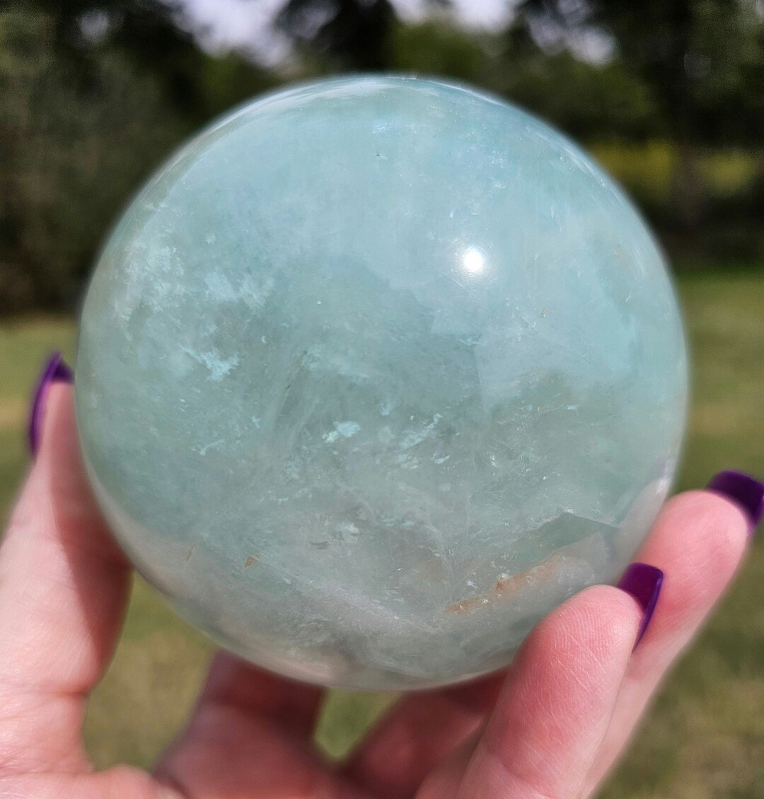 Fluorite Sphere With Rainbow Inclusions (87.3mm) - Etsy