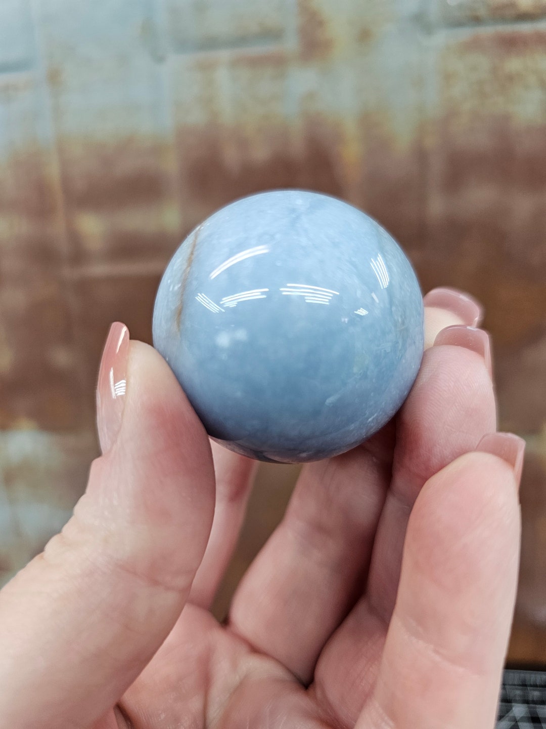 Angelite Sphere - Etsy