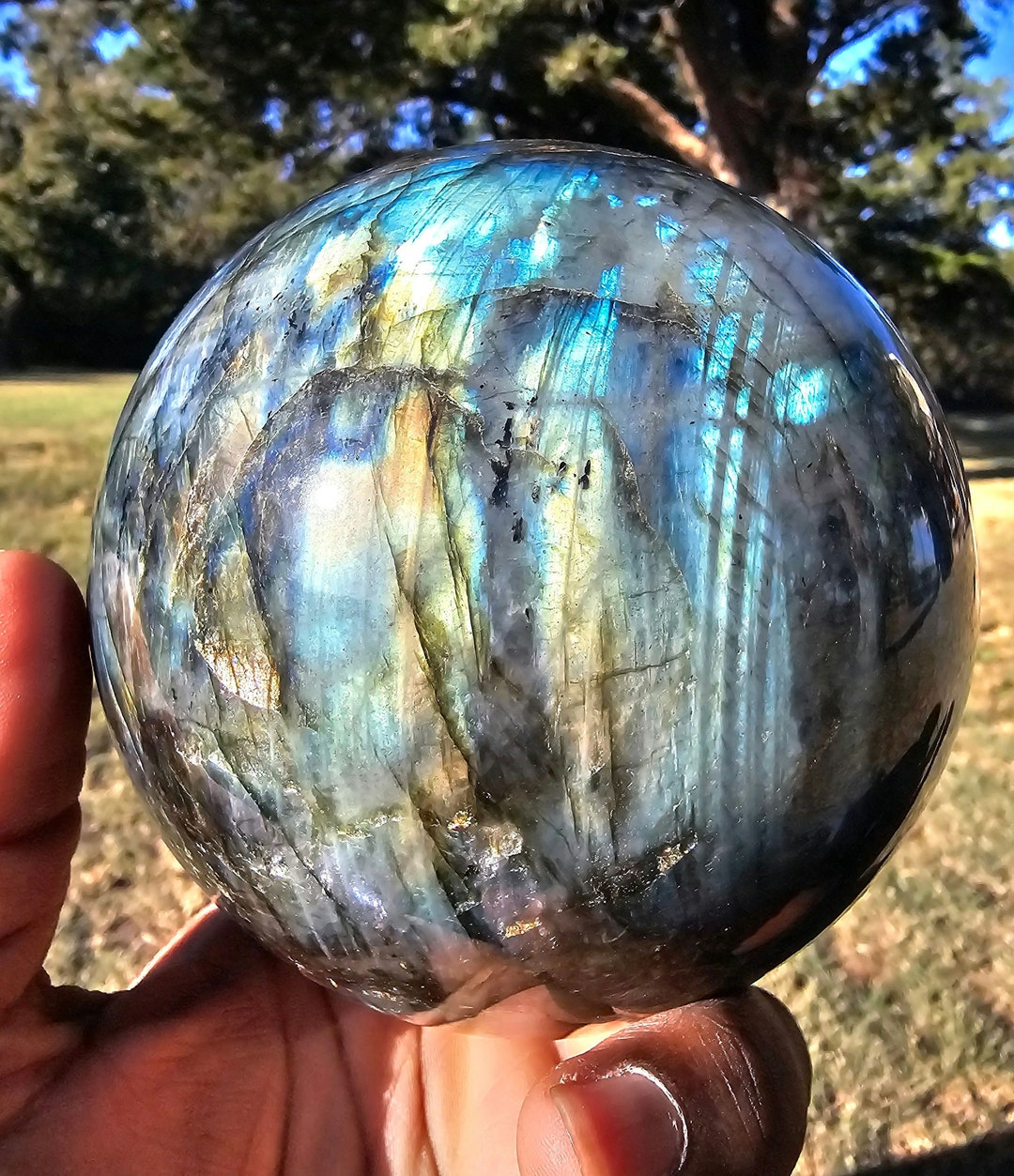 Huge High Flash Labradorite Sphere (125.1 Mm) - Etsy