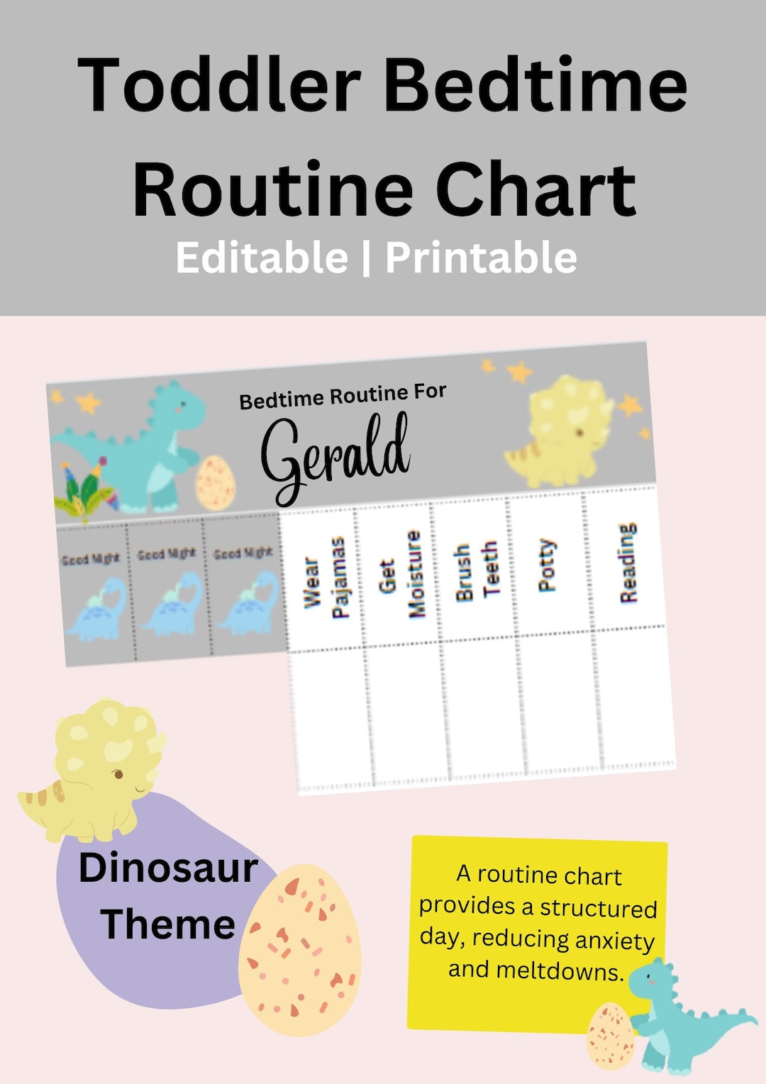 Toddler Routine Chart bedtime Routine Chart Printable - Etsy