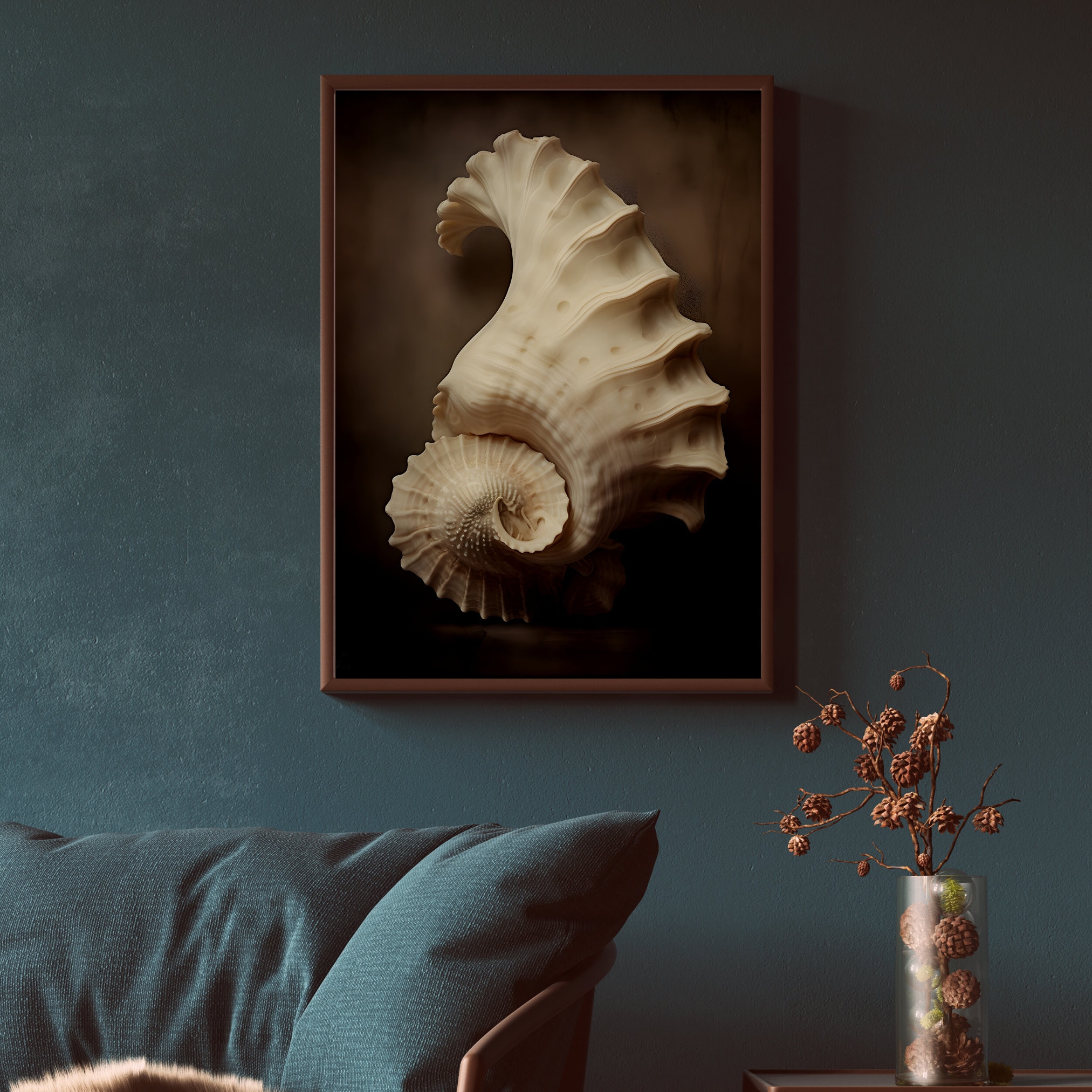 Antique Conch Shell Sea Life Wall Art, Sacred Geometry, Golden Ratio, Vintage Art Print ...