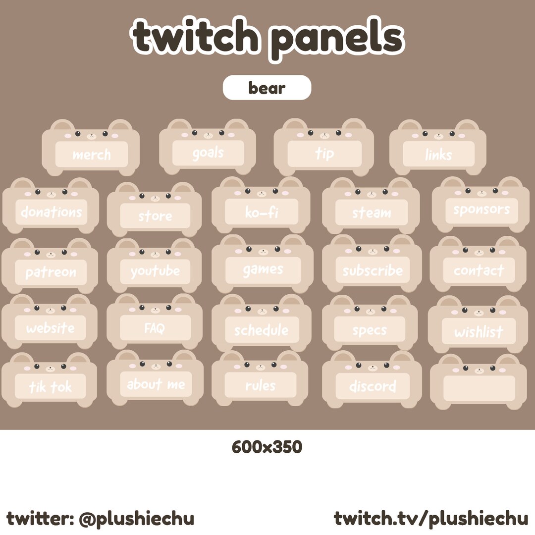 24 Cute Bear Twitch Panels Bear Panels for Your Channel Channel Art ...