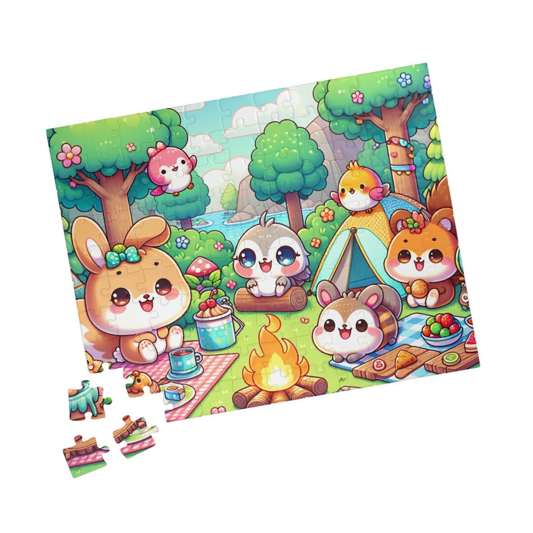 Cute Animal Campfire Puzzle Family Game Night, Kid's Activity, Nature ...