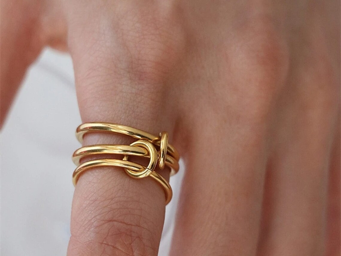 Multiple Layers Strand Loop Index Finger Rings for Women Chic Statement ...