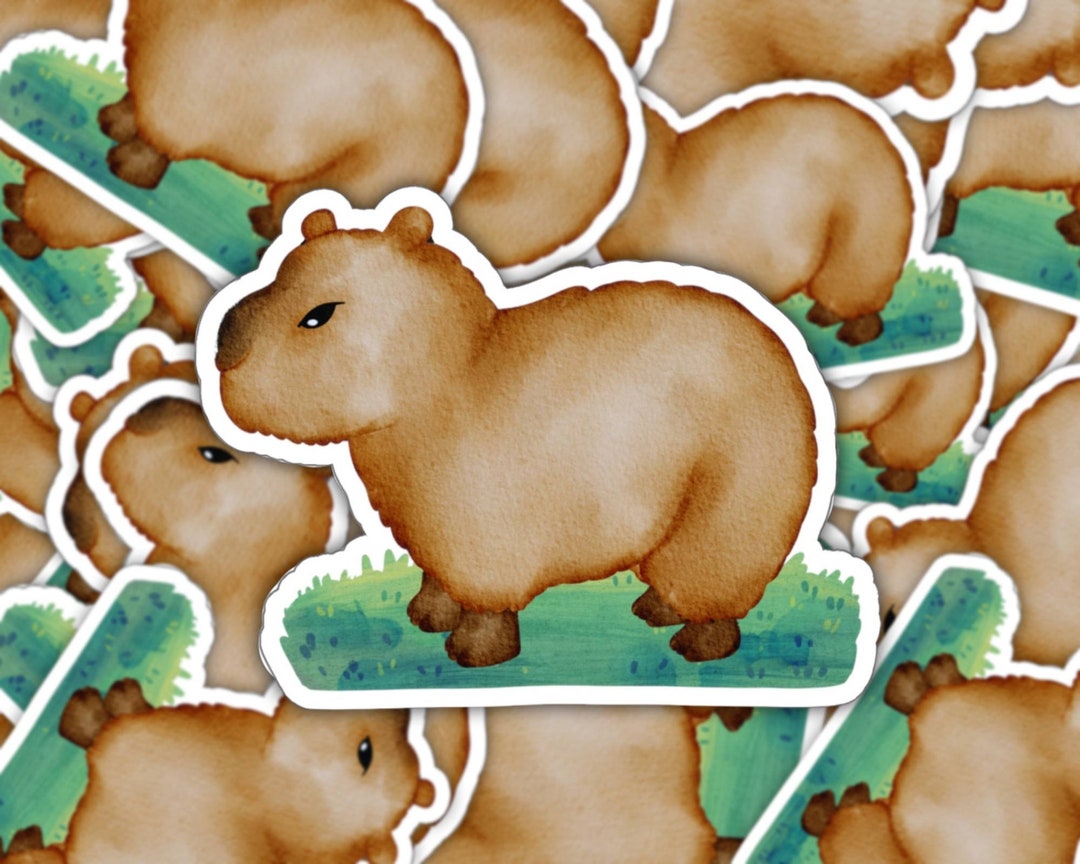 Capybara Stickers Watercolor Capybara Stickers Cute - Etsy