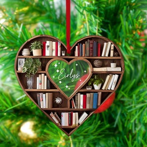 Christmas Book Tree Name Christmas Ornament, Custom Bookish Ornament ...
