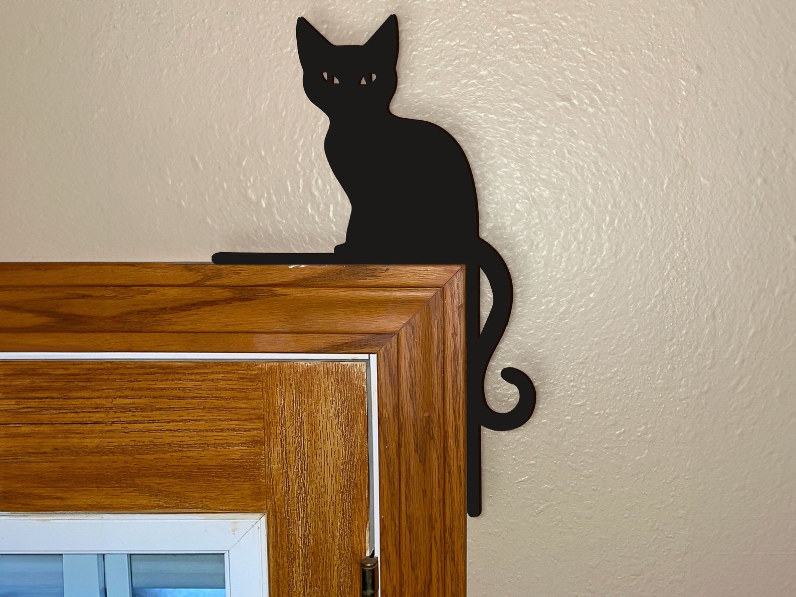 Halloween Wooden Door Corner Sign, Door Corner Sign, Black Cat Corner ...
